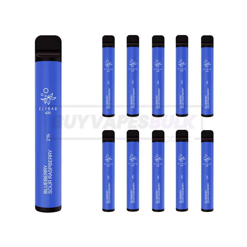 Blueberry Sour Raspberry Elf Bar 600 Puff Disposable Vape 10 Pack – Buy ...