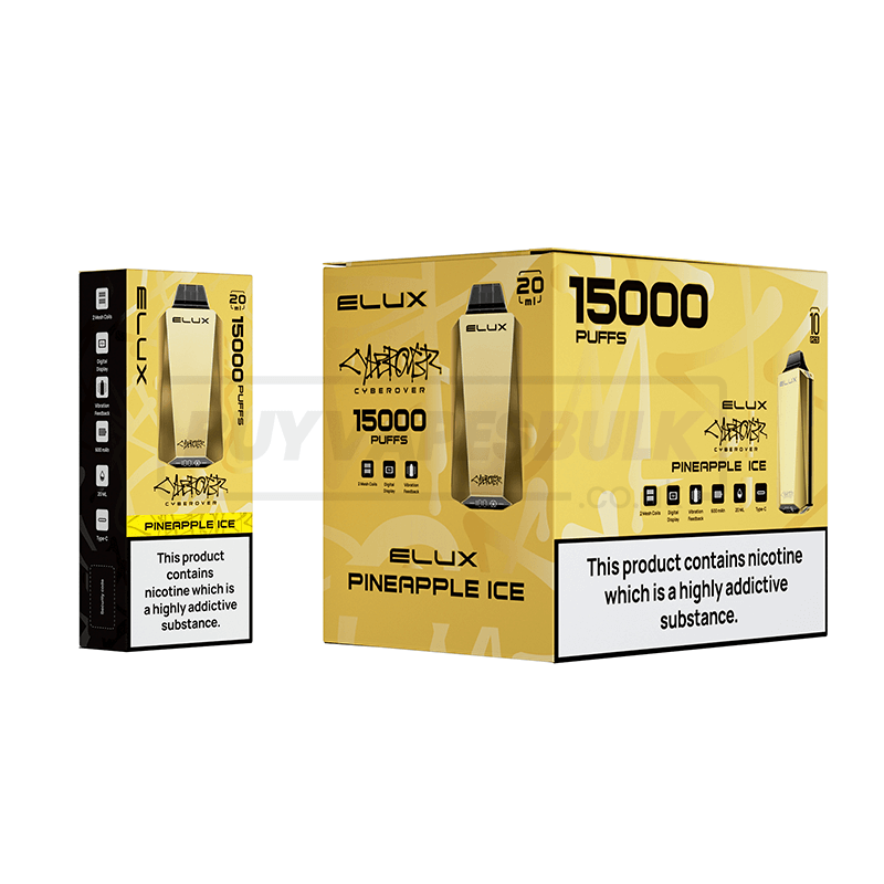 Pineapple Ice Elux Cyberover 15000 Puff 10 Pack – Buy Vapes Bulk