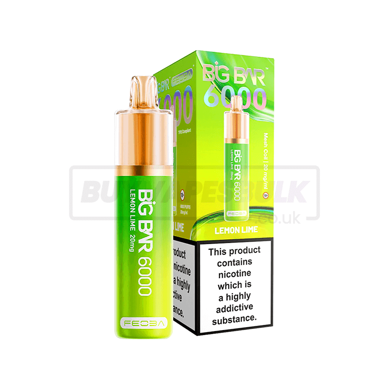 Lemon Lime Feoba Big Bar 6000 Puff Disposable Vape 5 Pack – Buy Vapes Bulk