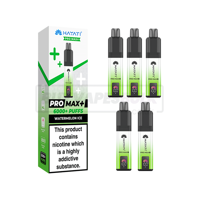 Watermelon Ice Hayati Pro Max Plus 6000 5 Pack | Buy Vapes Bulk