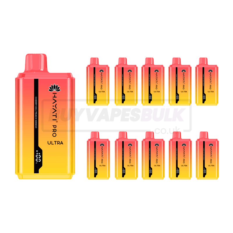 Cherry Ice / Peach Mango Hayati Pro Ultra 15000 10 Pack | Buy Vapes Bulk