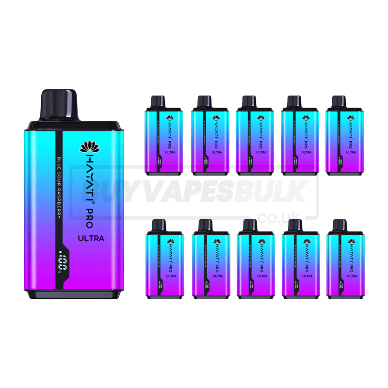 Blue Sour Raspberry Hayati Pro Ultra 15000+ Puffs 10 Pack | Buy Vapes Bulk