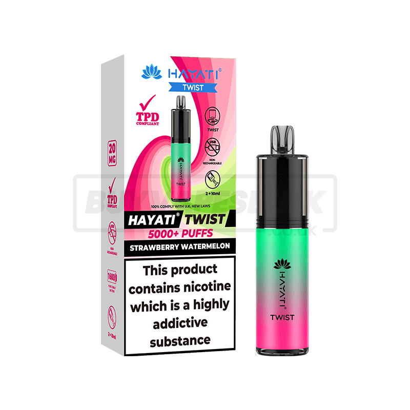 Strawberry Watermelon Hayati Twist 5000 Puff Disposable Vape 5 Pack ...