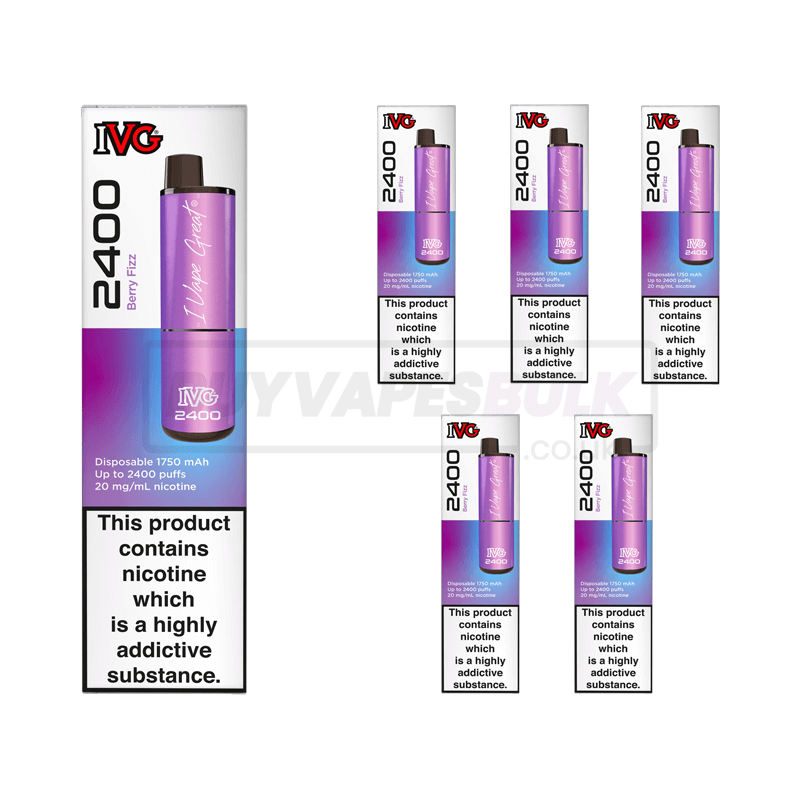 Berry Fizz IVG 2400 Puff Disposable Vape 5 Pack – Buy Vapes Bulk