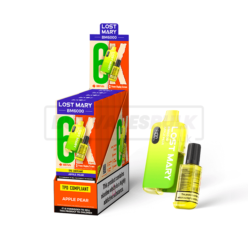 Apple Pear Lost Mary BM6000 Puff Disposable Vape 5 Pack | Buy Vapes Bulk