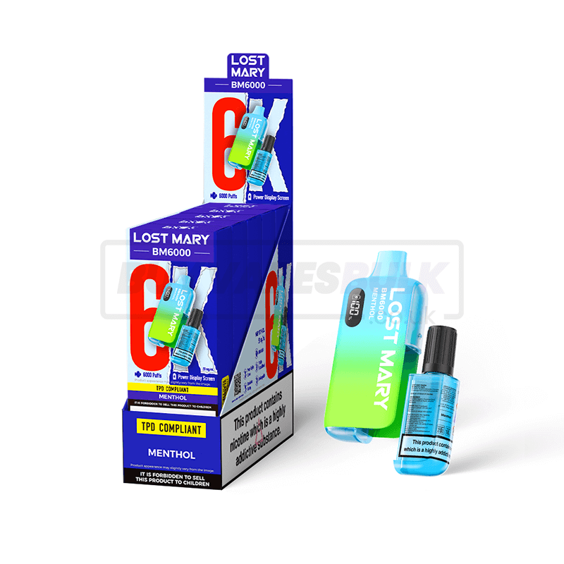 Menthol Lost Mary BM6000 Puff Disposable Vape 5 Pack – Buy Vapes Bulk