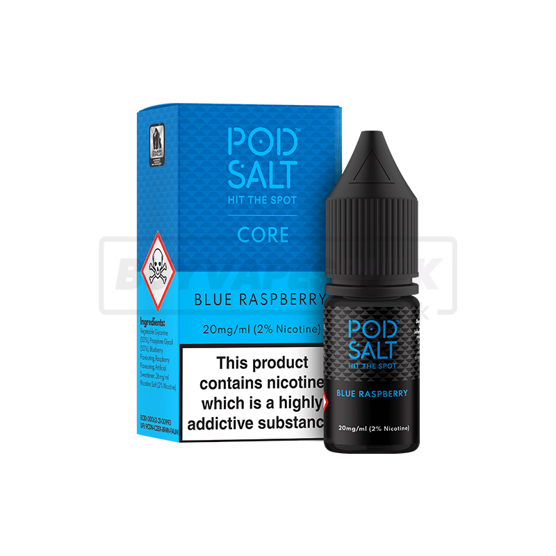 Blue Raspberry Pod Salt Nic Salt E-Liquid Pack of 5 x (10ml) – Buy ...
