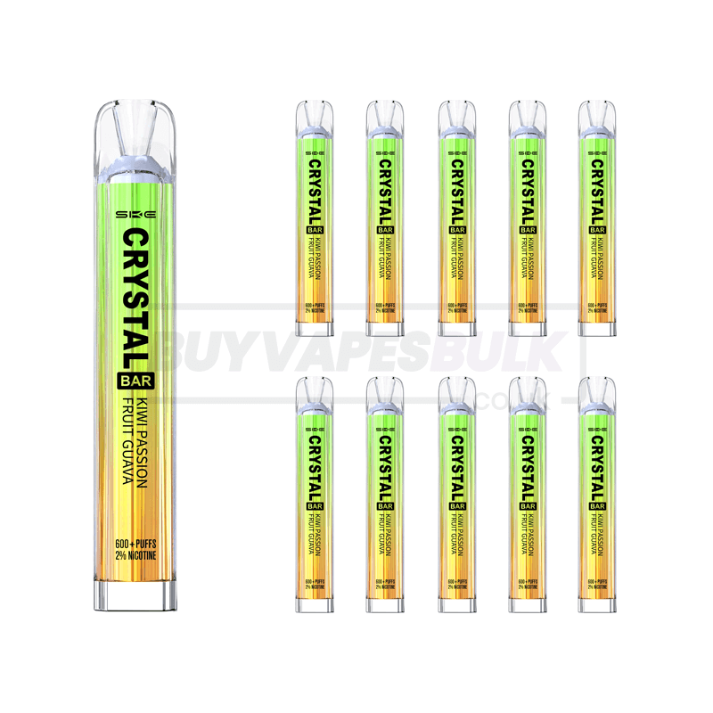 SKE Crystal Bar Kiwi Passion Guava 600 Puff 10 Pack | Buy Vapes Bulk
