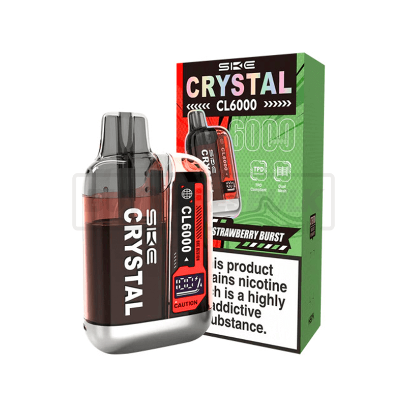 Strawberry Burst SKE Crystal CL6000 Puff Disposable Vape 5 Pack – Buy ...