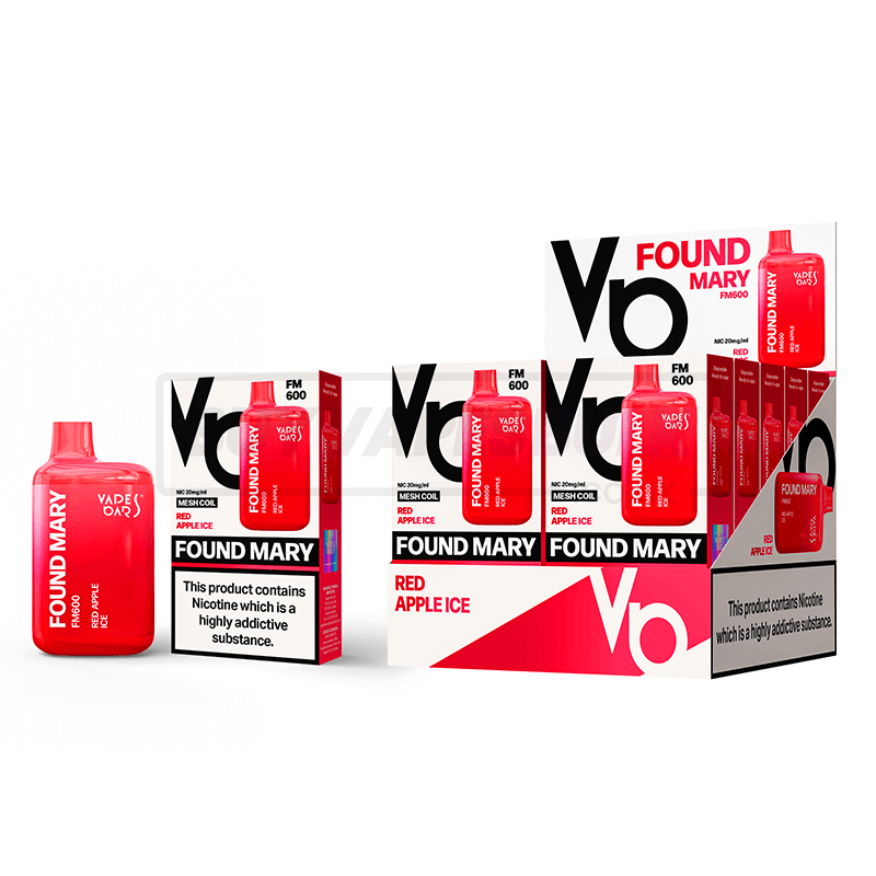 Red Apple Ice Vapes Bars Found Mary 600 Puff Disposable Vape 10 Pack ...